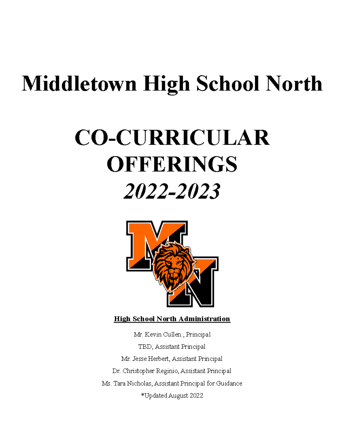 Co Curricular Offerings 2223 - Middletown High School North CO ...