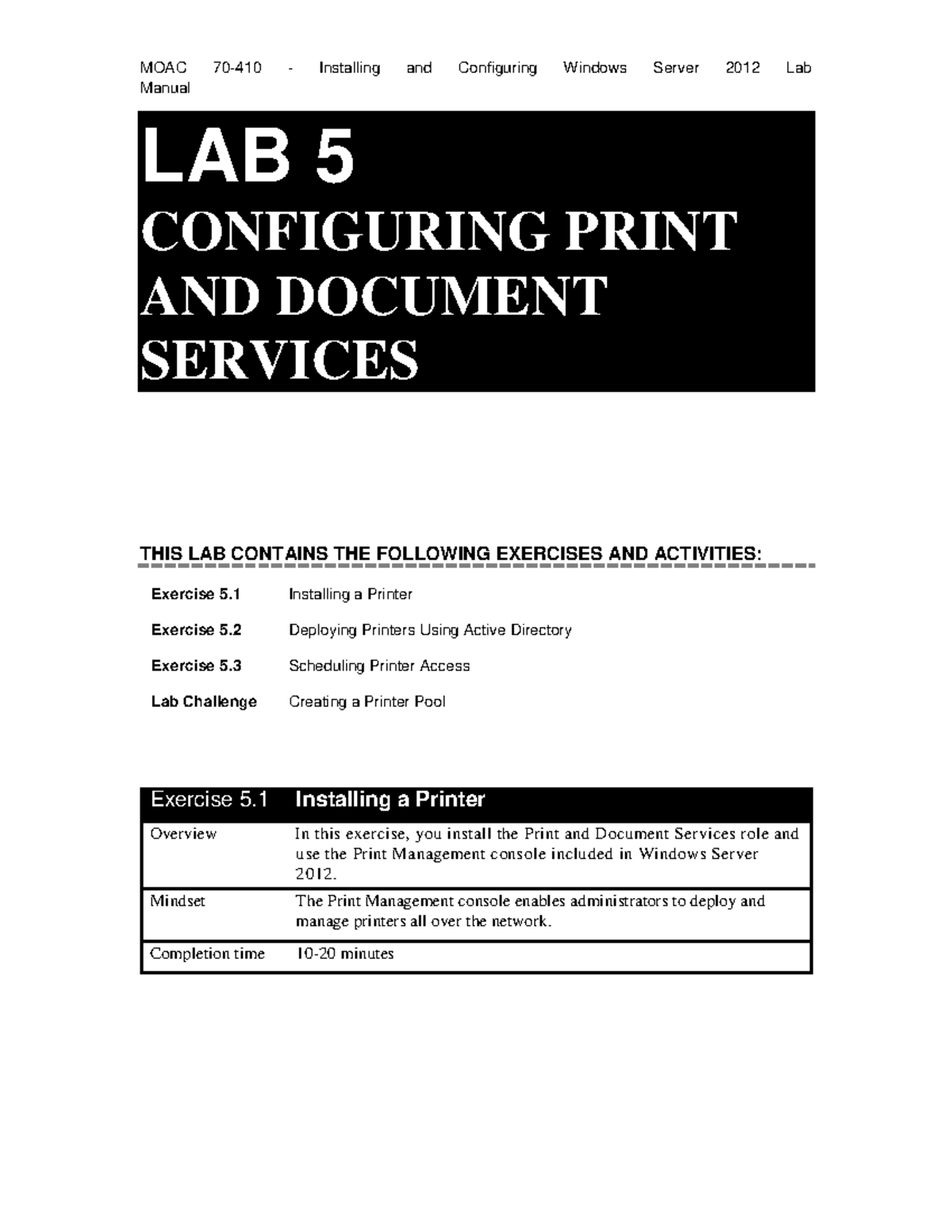 Lab 5 - Configuring Print and Document Services - Nelson Joshua Thomas INF3 Dip - Manual LAB 5 ...