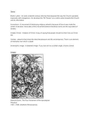 Full Study Guide Art History - Terms Quadro riportato the idea of ...