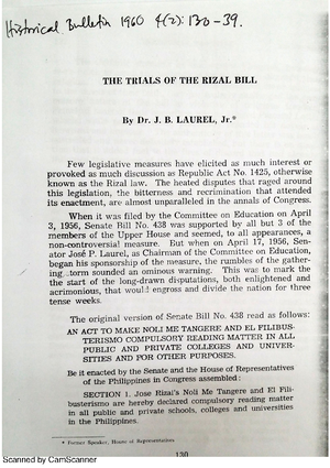 Rizal LAW - for rzal110 - IMPLEMENTATION of Rizal Bill The CATHOLIC ...