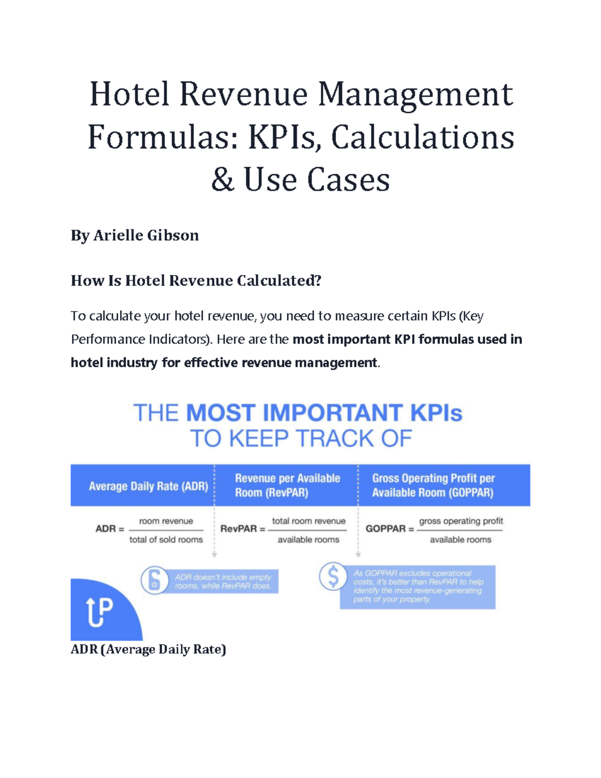Hotel Revenue Management Formulas - Hotel Revenue Management Formulas ...