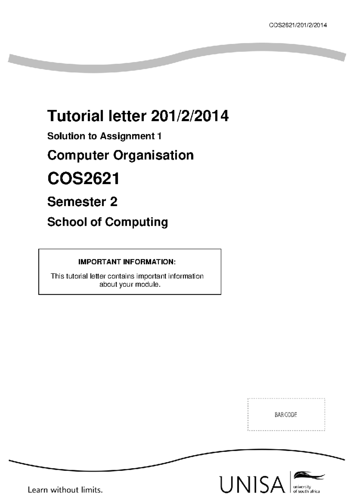 Tutorial Letter 202 - COS2621/201/2/ Tutorial letter 201 / 2 /201 4 ...