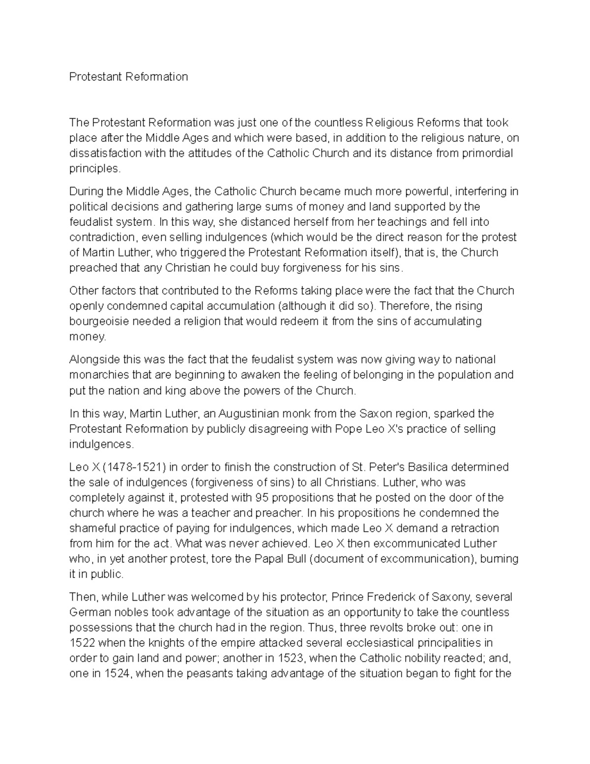 Protestant Reformation - During the Middle Ages, the Catholic Church ...