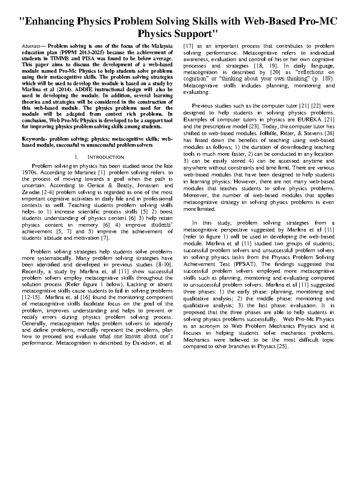 Enhancing Physics Problem Solving Skills with Web-Based Pro-MC Physics Support - "Enhancing ...