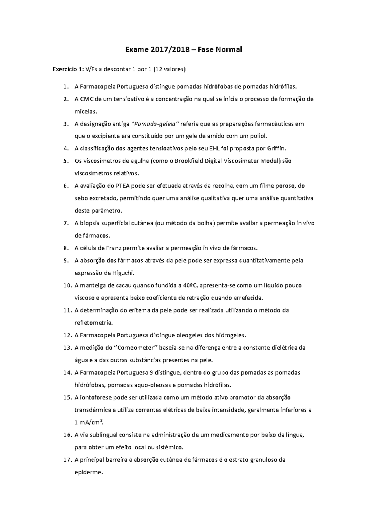 1718 Exame Normal - Exame 2017/2018 – Fase Normal Exercício 1: V/Fs a ...