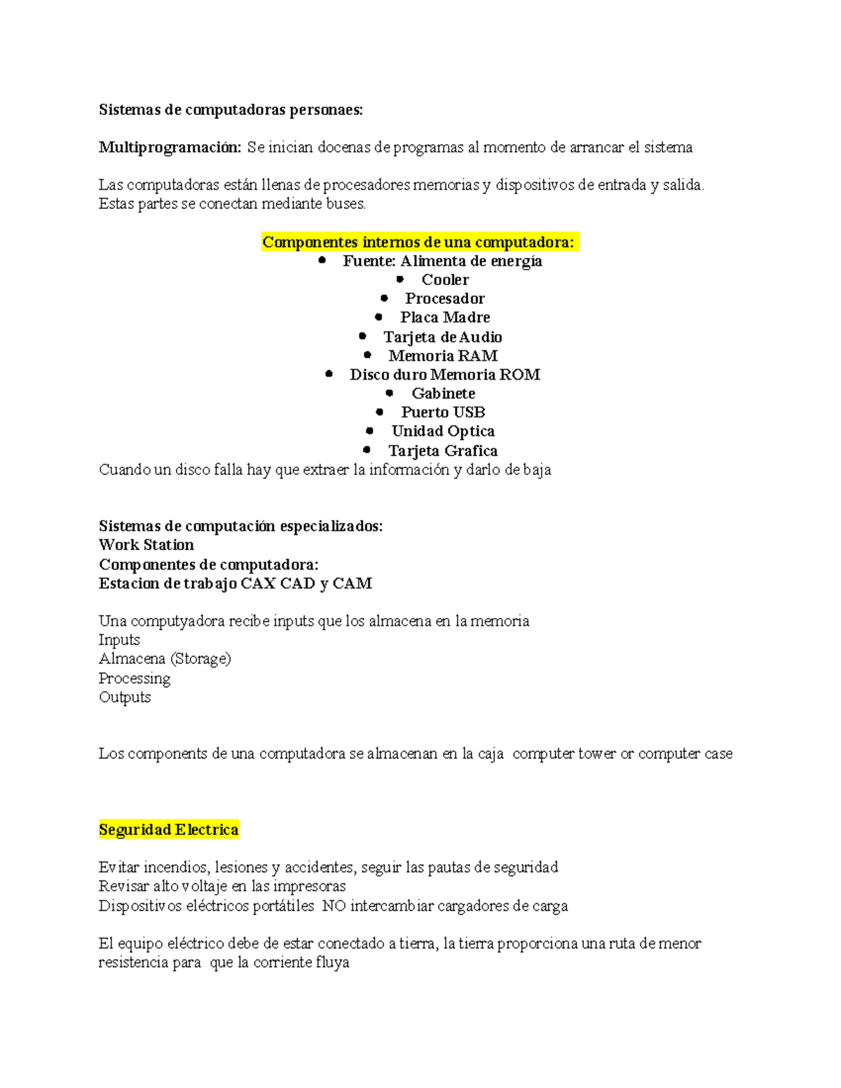 Apunte 1 Arquitectura de computadora - Sistemas de computadoras ...