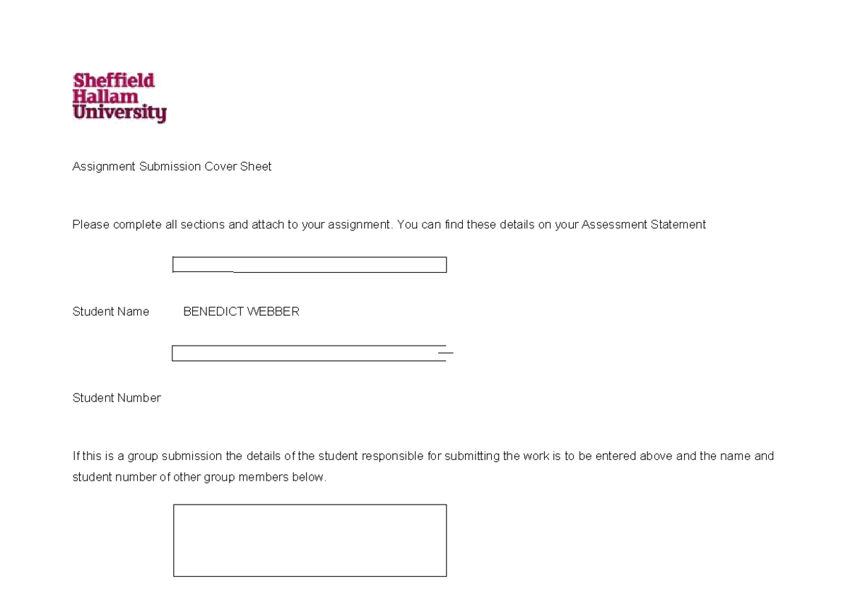 MFS Final - Assignment Submission Cover Sheet Please complete all ...