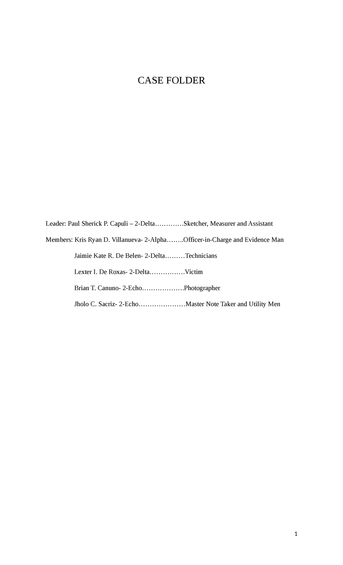 Investigation Report - please give as much additional information as ...