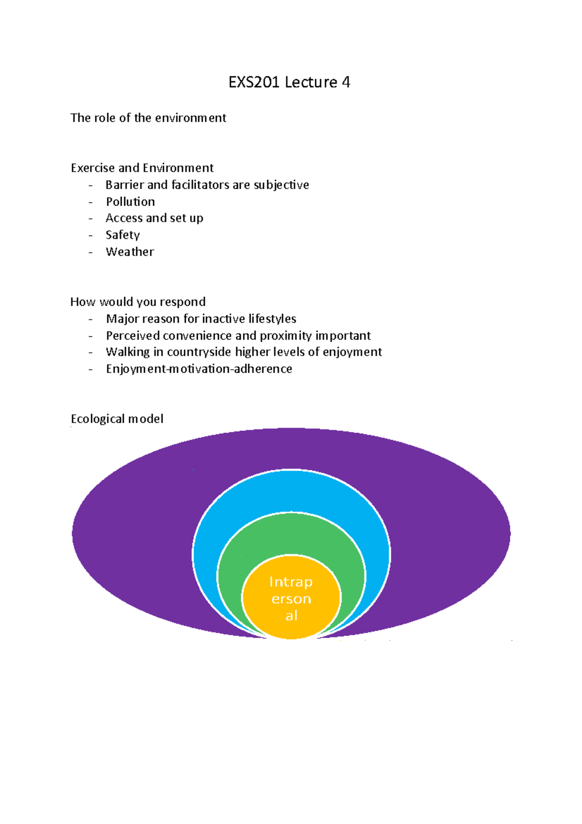 Environemnt (ecological model) and feedback Lecture - EXS201 Lecture 4 ...