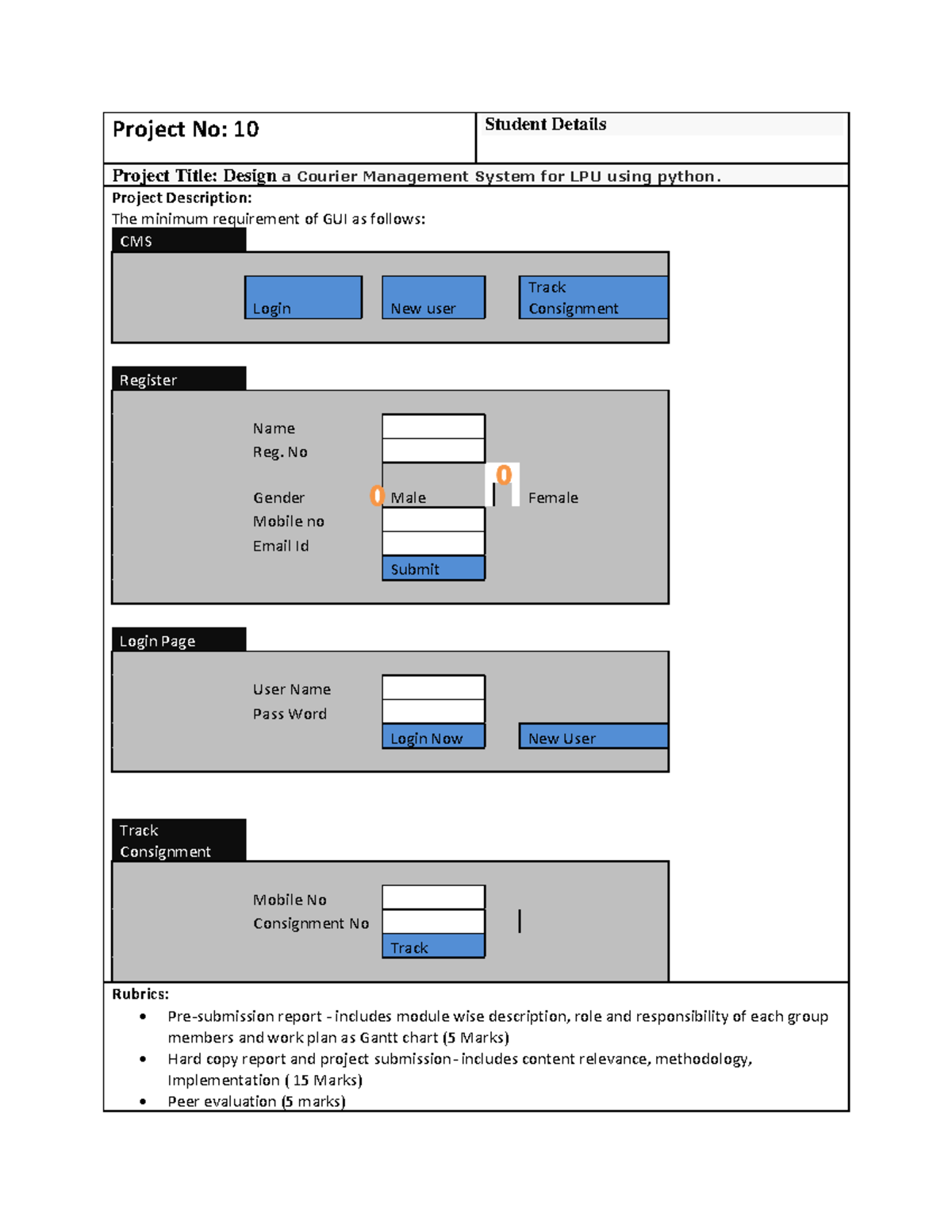 Project 10 - ..... - Project No: 10 Student Details Project Title ...