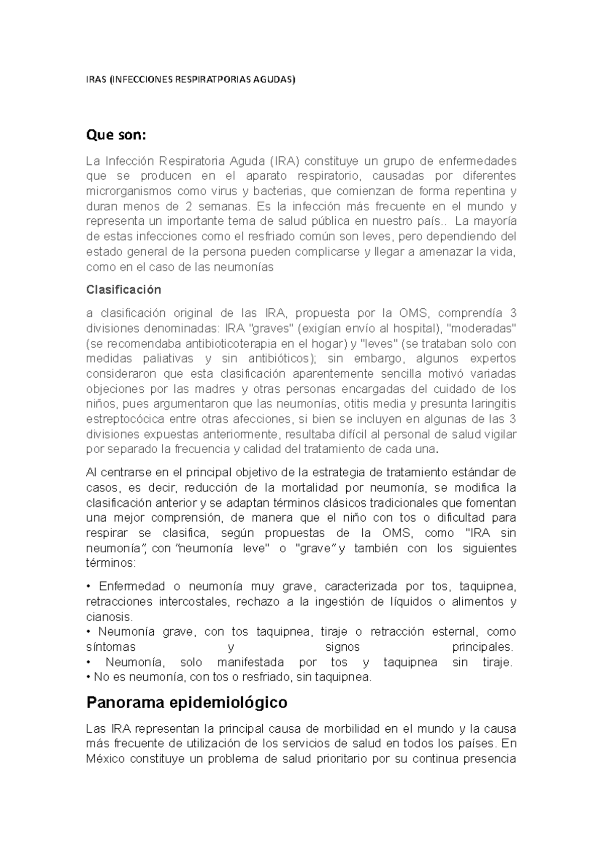 Irasss Apuntes 1 Iras Infecciones Respiratporias Agudas Que Son