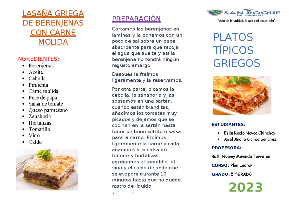 Vida de Joe Arroyo - resuelto - PLATOS TÍPICOS GRIEGOS ESTUDIANTES ...