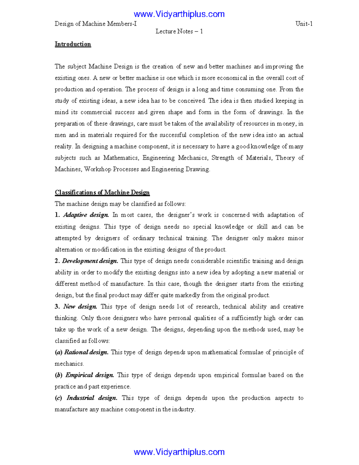 ME2303 DME Notes 1 - Hasta - Design of Machine Members-I Unit- Lecture ...