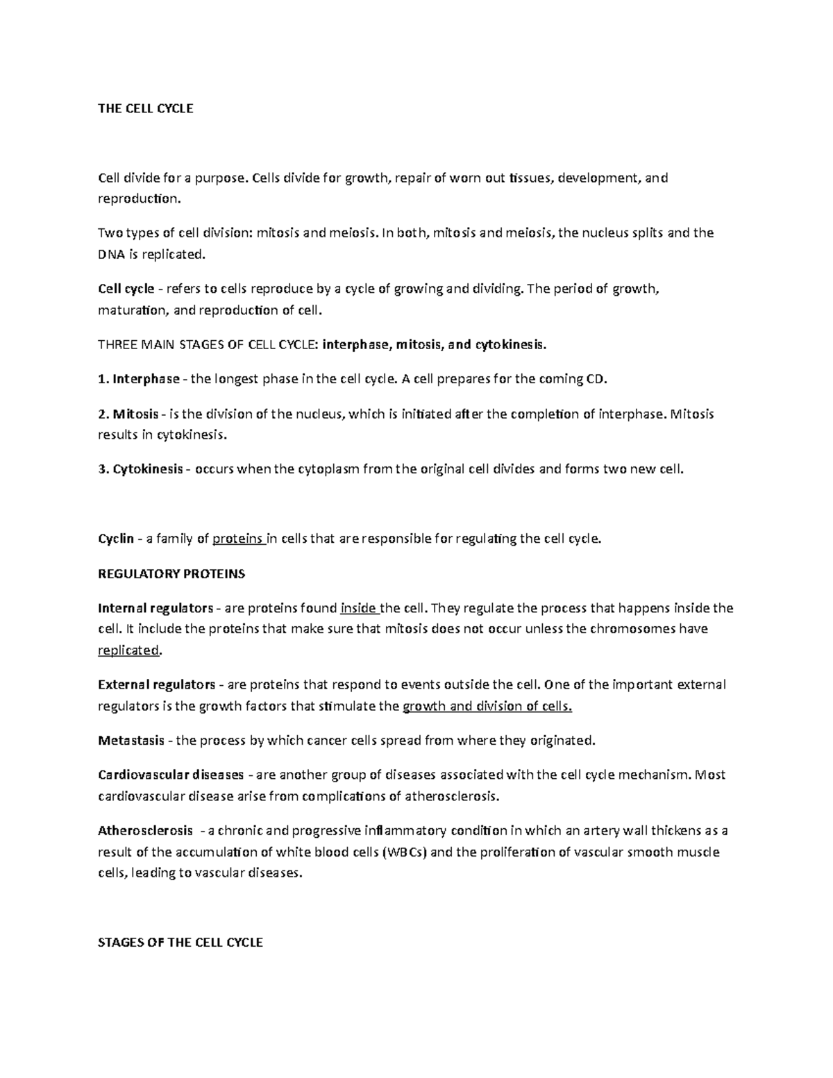 Bio reviewer Bio reviewer - THE CELL CYCLE Cell divide for a purpose ...