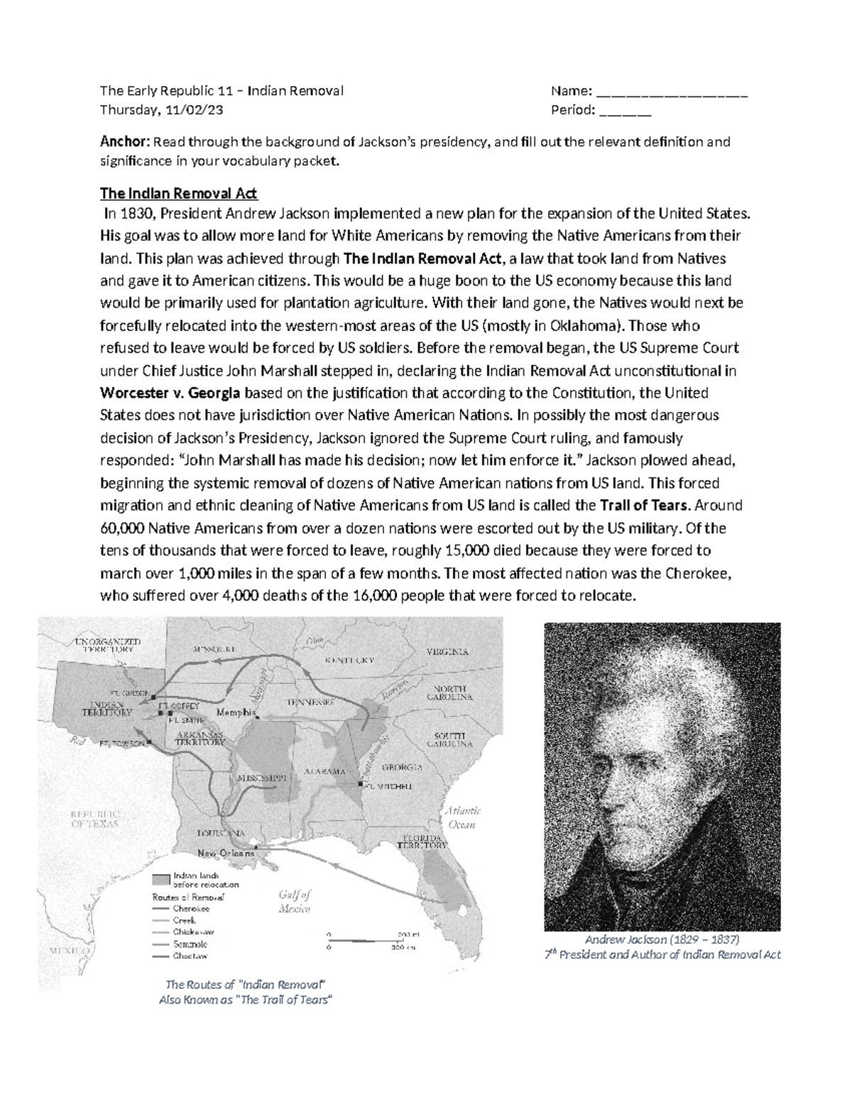 The Early Republic 11 - Indian Removal - The Routes of “Indian Removal ...