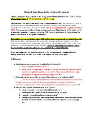 BIOL 120 - Collaborative Study Guide Exam 1 - **Please complete ALL portions of the study guide ...