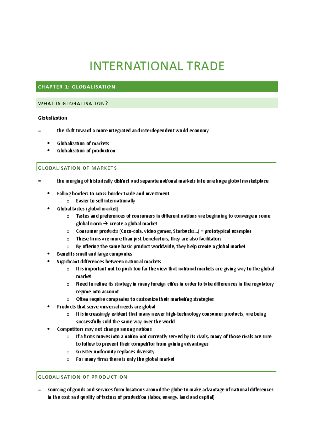 Summary Trade&Risk Book&Slides - INTERNATIONAL TRADE CHAPTER 1 ...