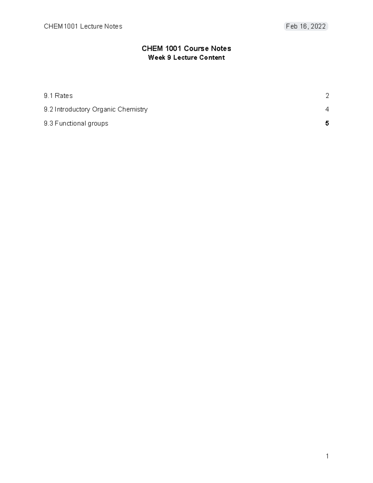 Chem Lecture Notes – Week 9 - CHEM 1001 Course Notes Week 9 Lecture ...