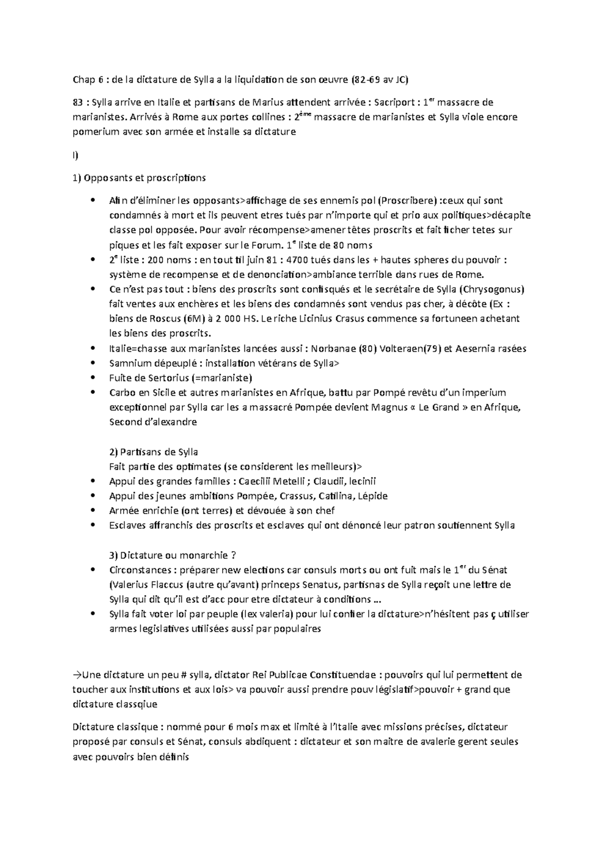 Chap 6 De la dictature de Sylla à la liquidation de son œuvre (82-69 ...