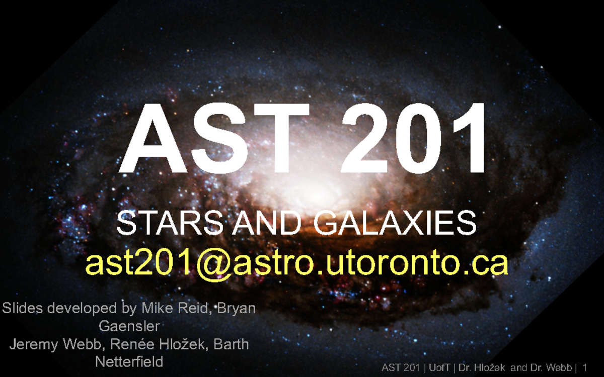 AST201 winter 2022 class 15 - AST 201 STARS AND GALAXIES ast201@astro ...