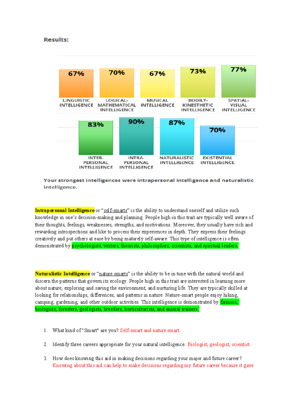 The 8 Multiple Intelligences - Intrapersonal Intelligence or “self ...