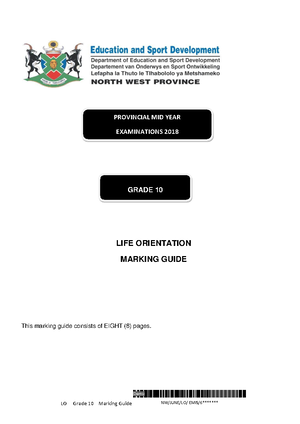 Life orientation - Grade: 10 - Further Education and Training - Studocu