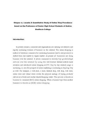 Shopee-vs - none - SHOPEE VS. LAZADA: A QUANTITATIVE STUDY OF ONLINE ...