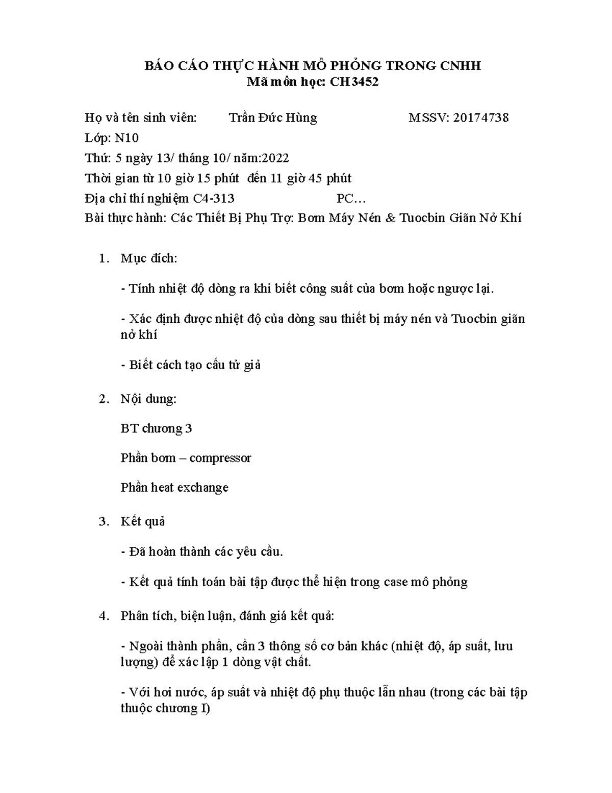 Mẫu báo cáo thực hành - BÁO CÁO THỰC HÀNH MÔ PHỎNG TRONG CNHH Mã môn ...