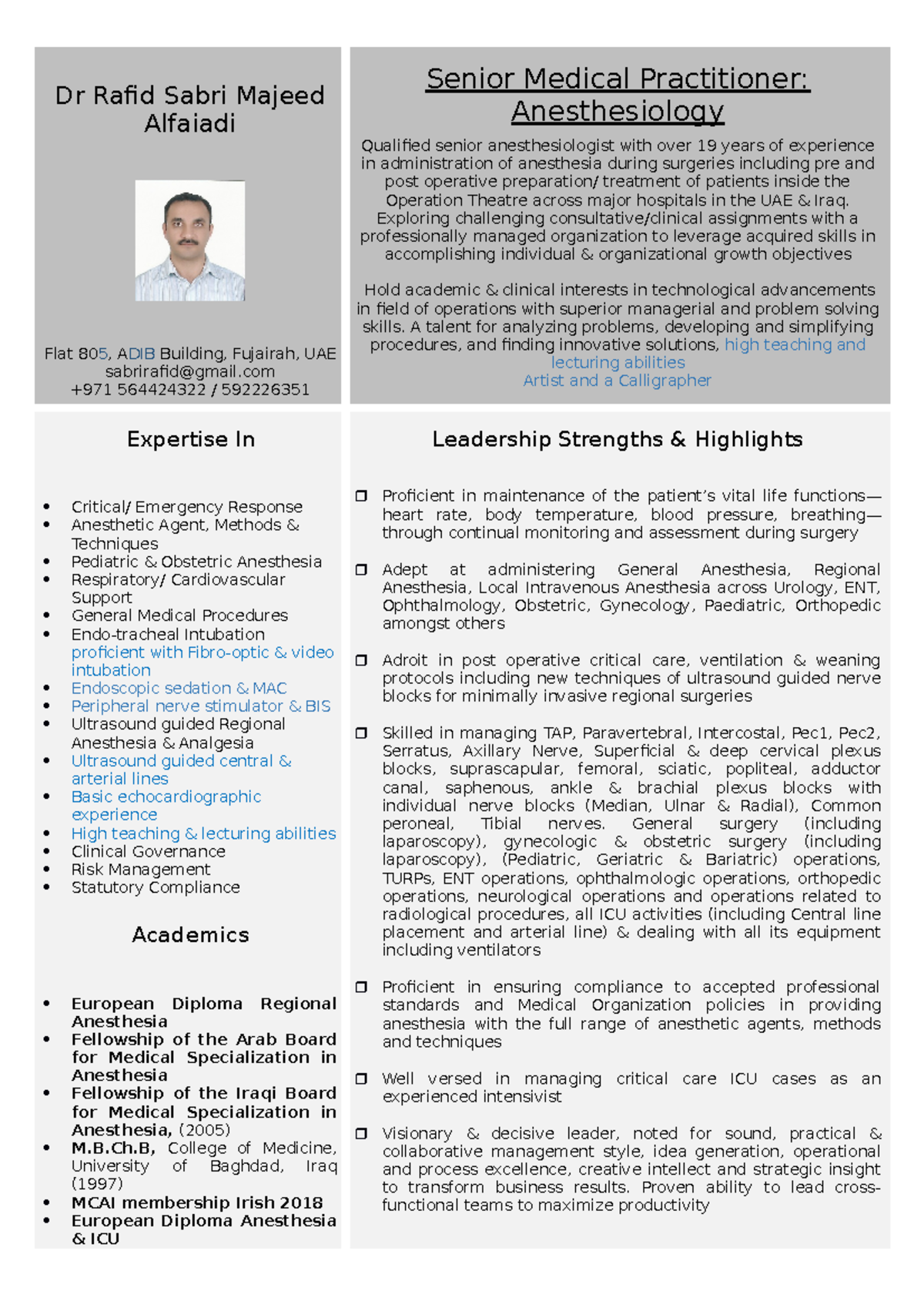Rafid CV 2020 - fbvbvnbm - Dr Rafid Sabri Majeed Alfaiadi Flat 80 5 ...