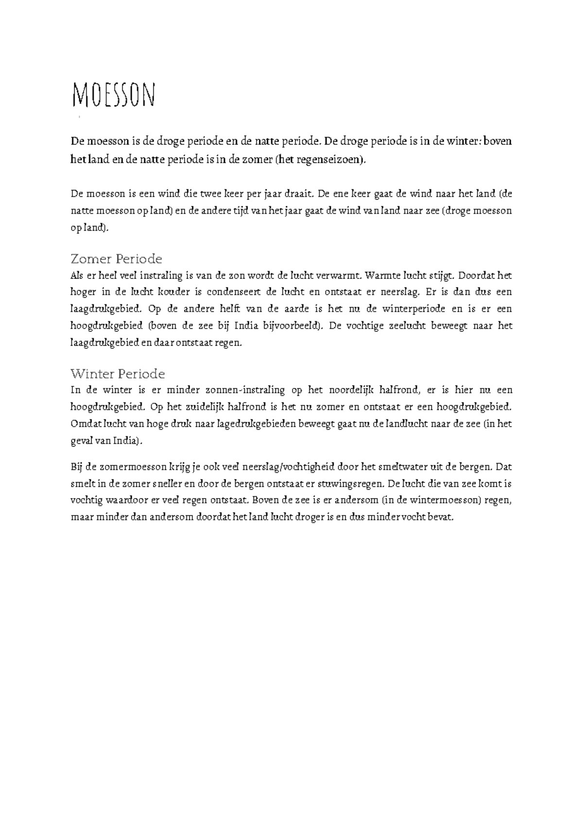 Moesson - moesson De moesson is de droge periode en de natte periode ...