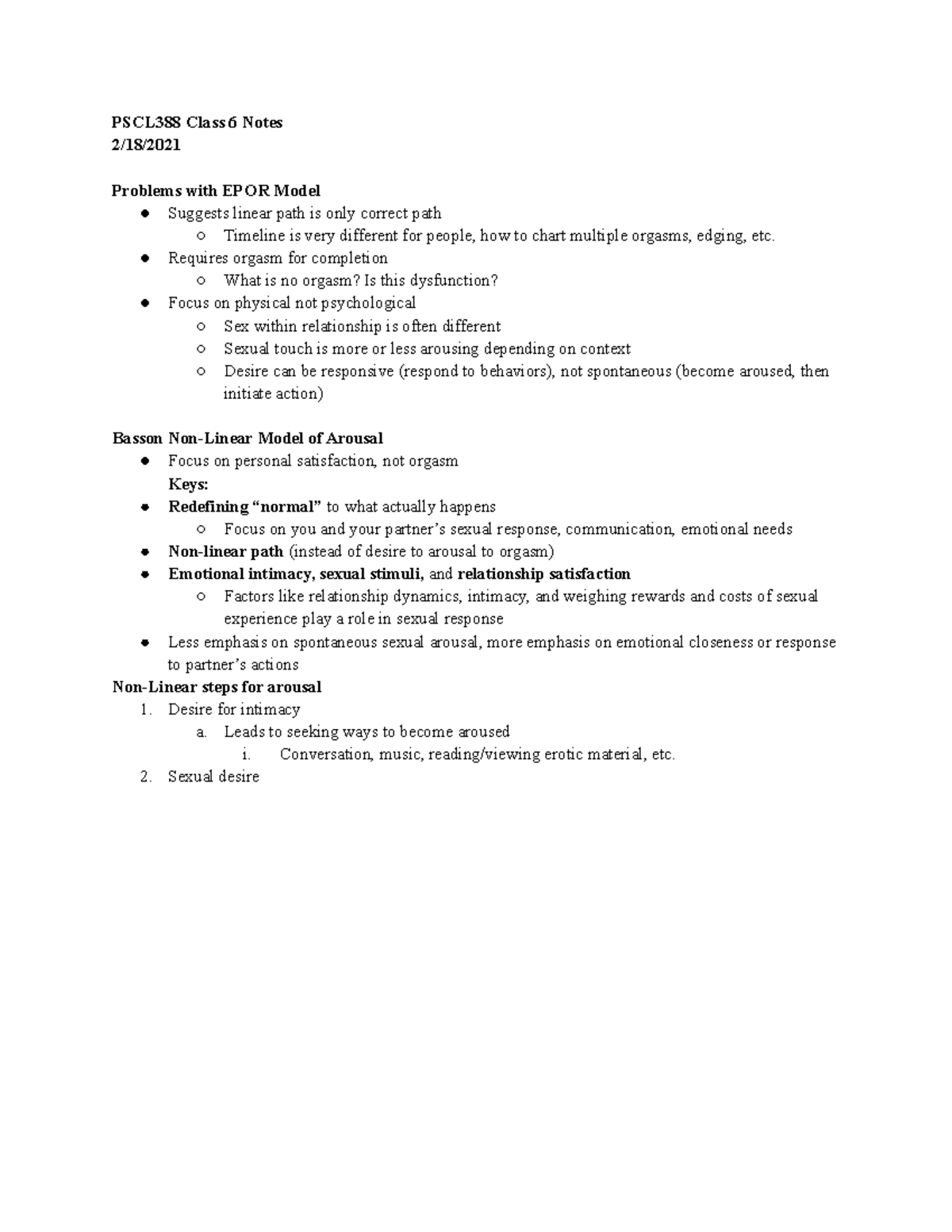 PSCL388 Class 6 Notes PSCL388 Class 6 Notes 2 18 Problems With EPOR