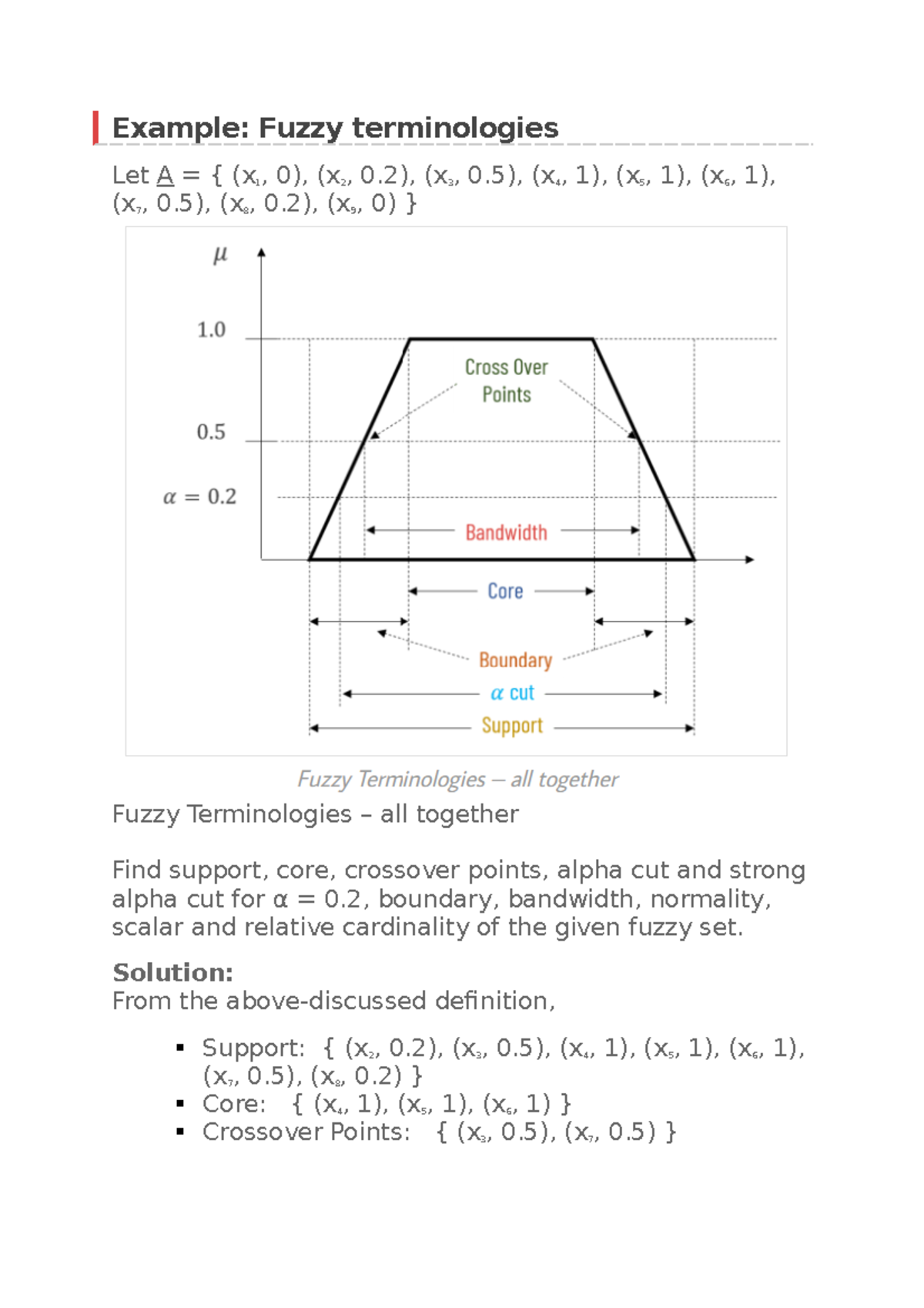 Fuzzy terminology - Example: Fuzzy terminologies Let A = { (x 1 , 0), (x 2 , 0), (x 3 , 0), (x 4 ...