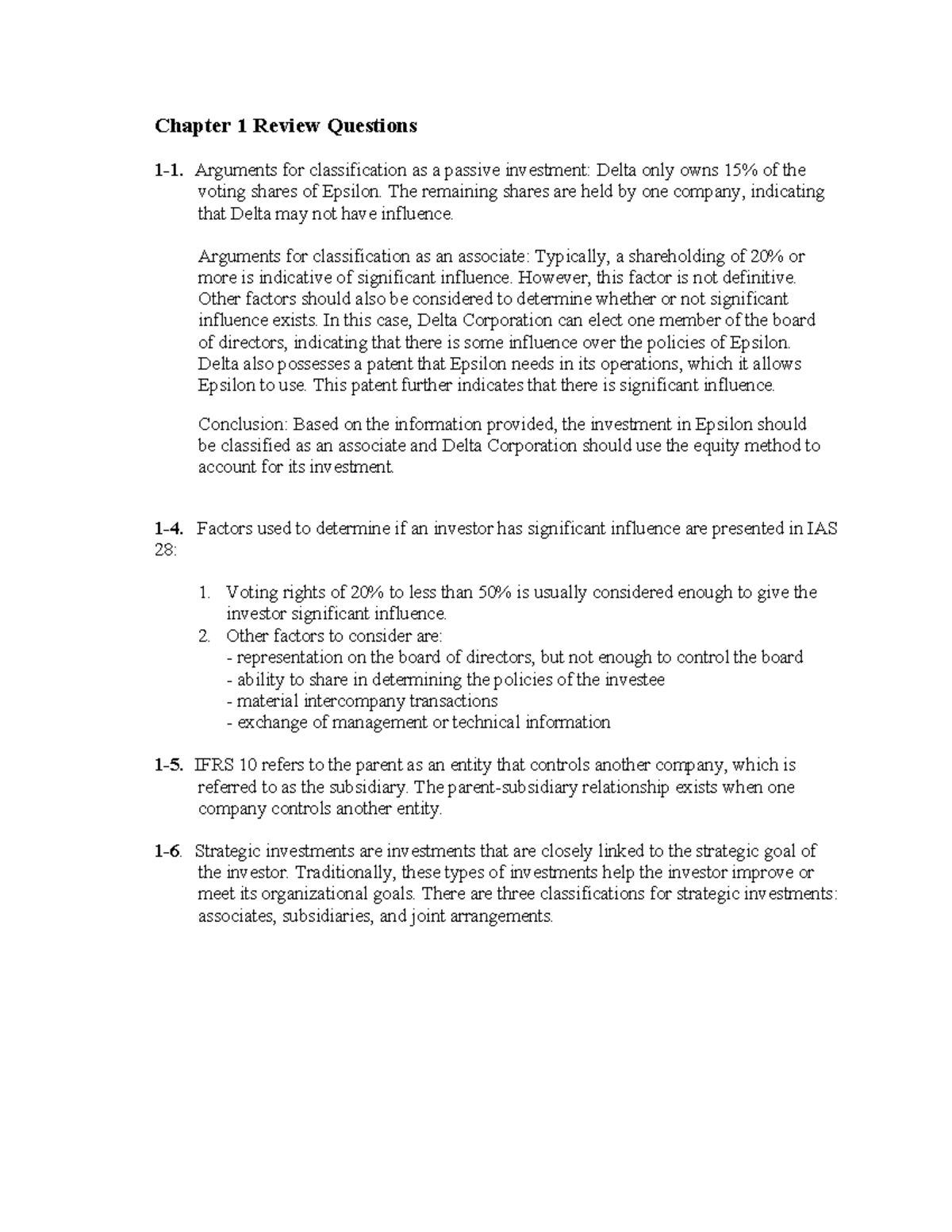 Chapter 1 Review Questions solution - Chapter 1 Review Questions 1-1. Arguments for ...
