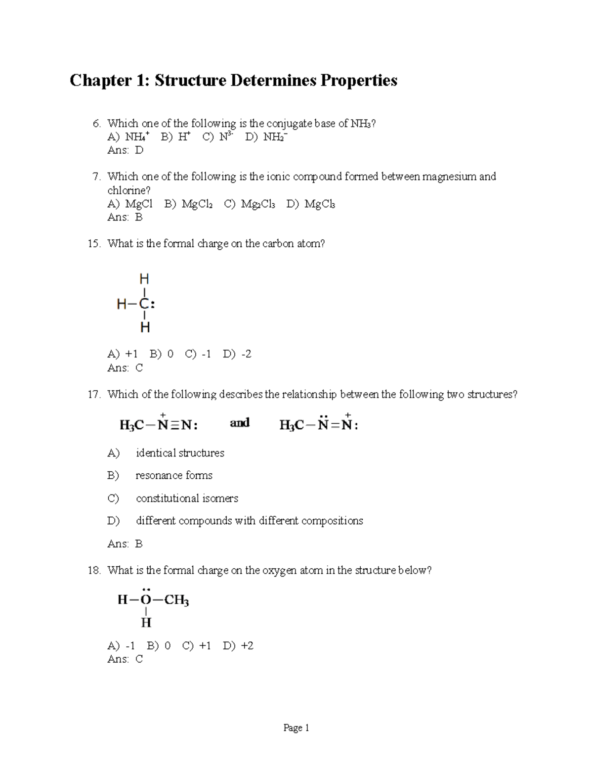 Chapter 1 Structure-2 - practice questions with answers - Chapter 1 ...