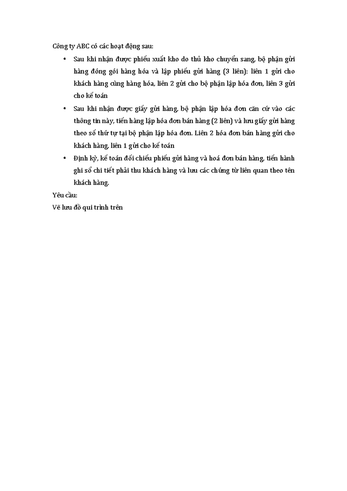 Bai kiem C1 - lưu đồ - luu do co quyen - Công ty ABC có các hoạt động ...