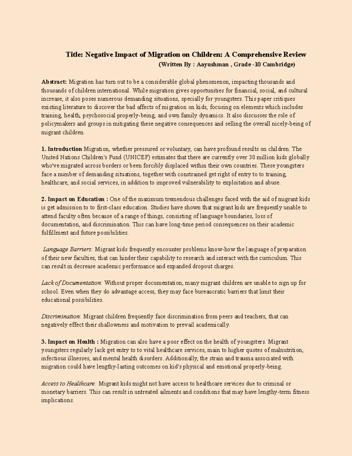 Migration - A quick revision guide for IGCSE Geography learners - Title ...