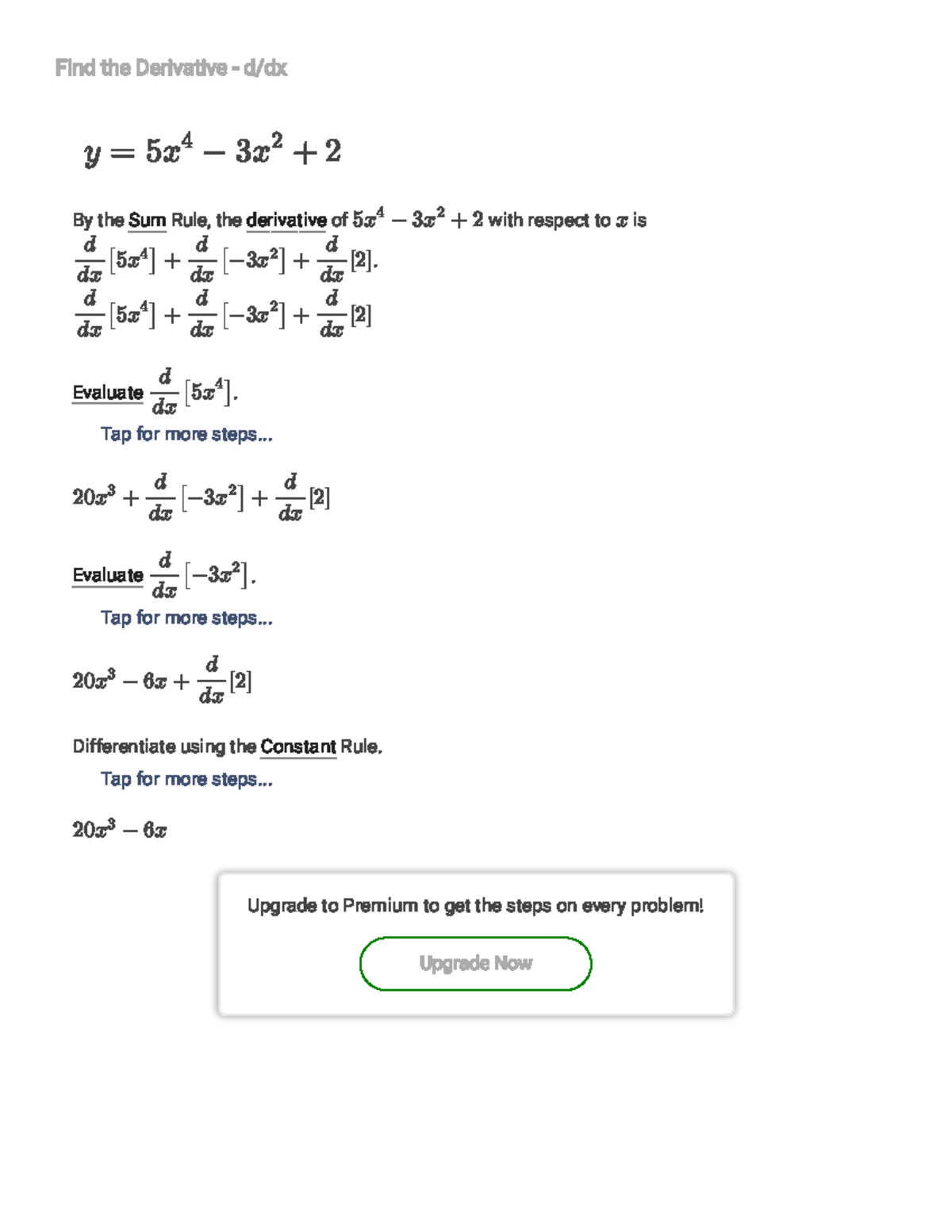 Prob 3 - Find the Derivative - d/dx By the Sum Rule, the derivative of ...