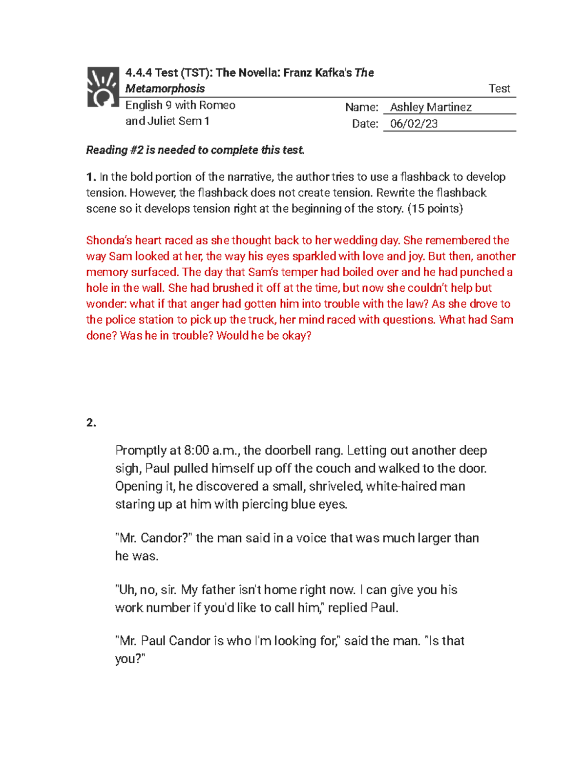 4.4.4 Test (TST) - The Novella Franz Kafka's i The Metamorphosis i ...
