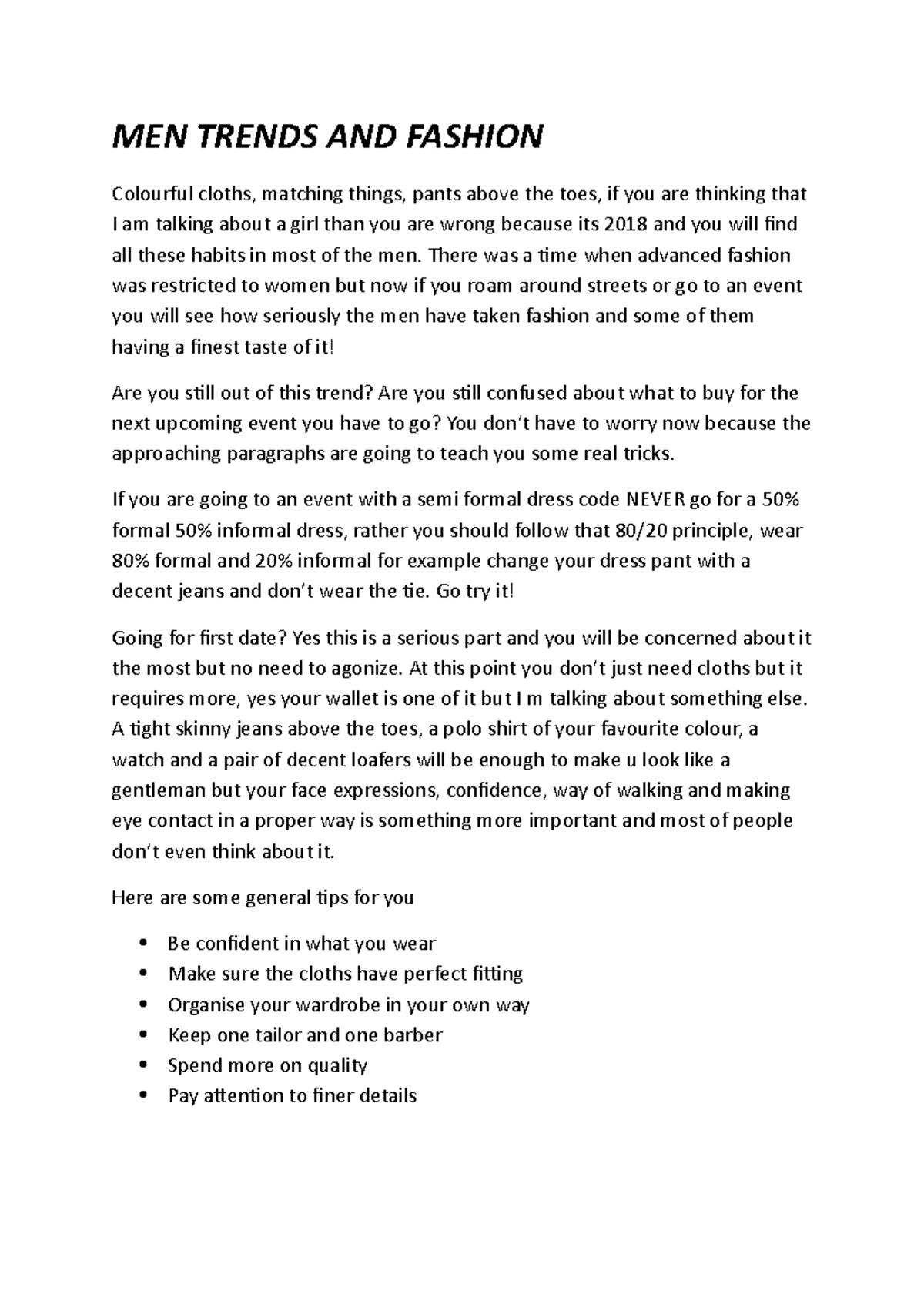 MEN Trends AND Fashion - anannana - MEN TRENDS AND FASHION Colourful ...