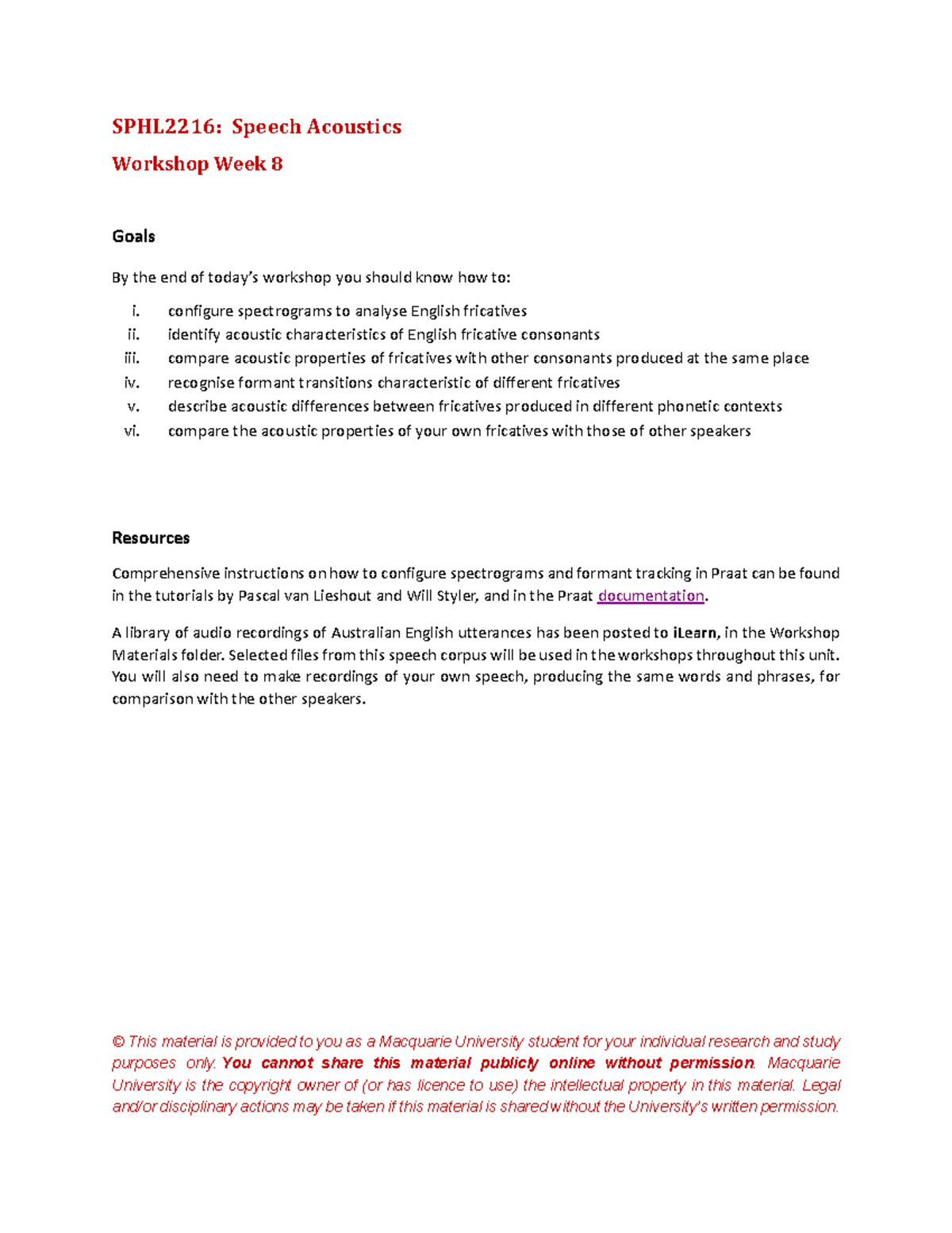 SPHL2216 workshop wk8 - Tutorial activity - SPHL2216: Speech Acoustics ...