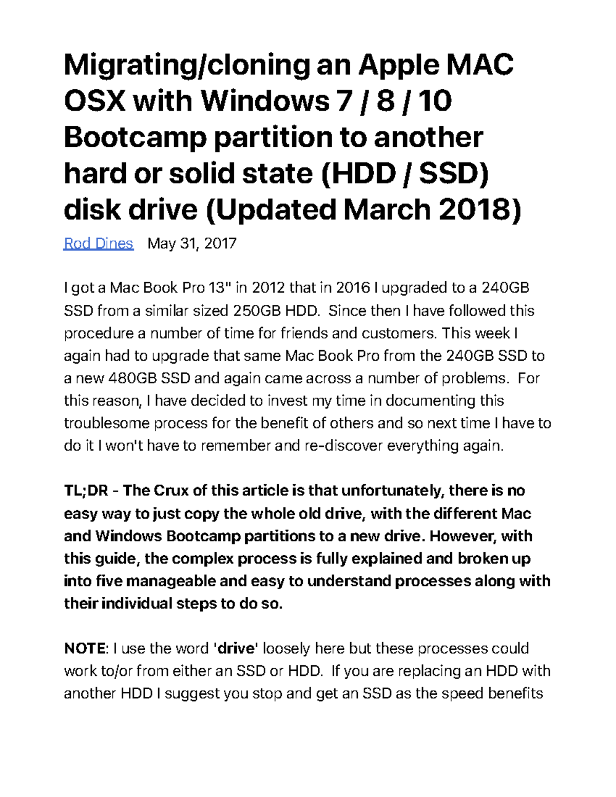 Migrating-cloning an Apple MAC OSX with Windows 7 - 8 - 10 Bootcamp ...