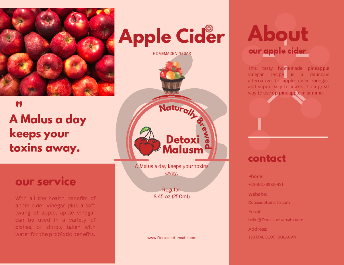 Colourful Vibrant Vitamin Medicine Product Trifold Brochure - Apple ...