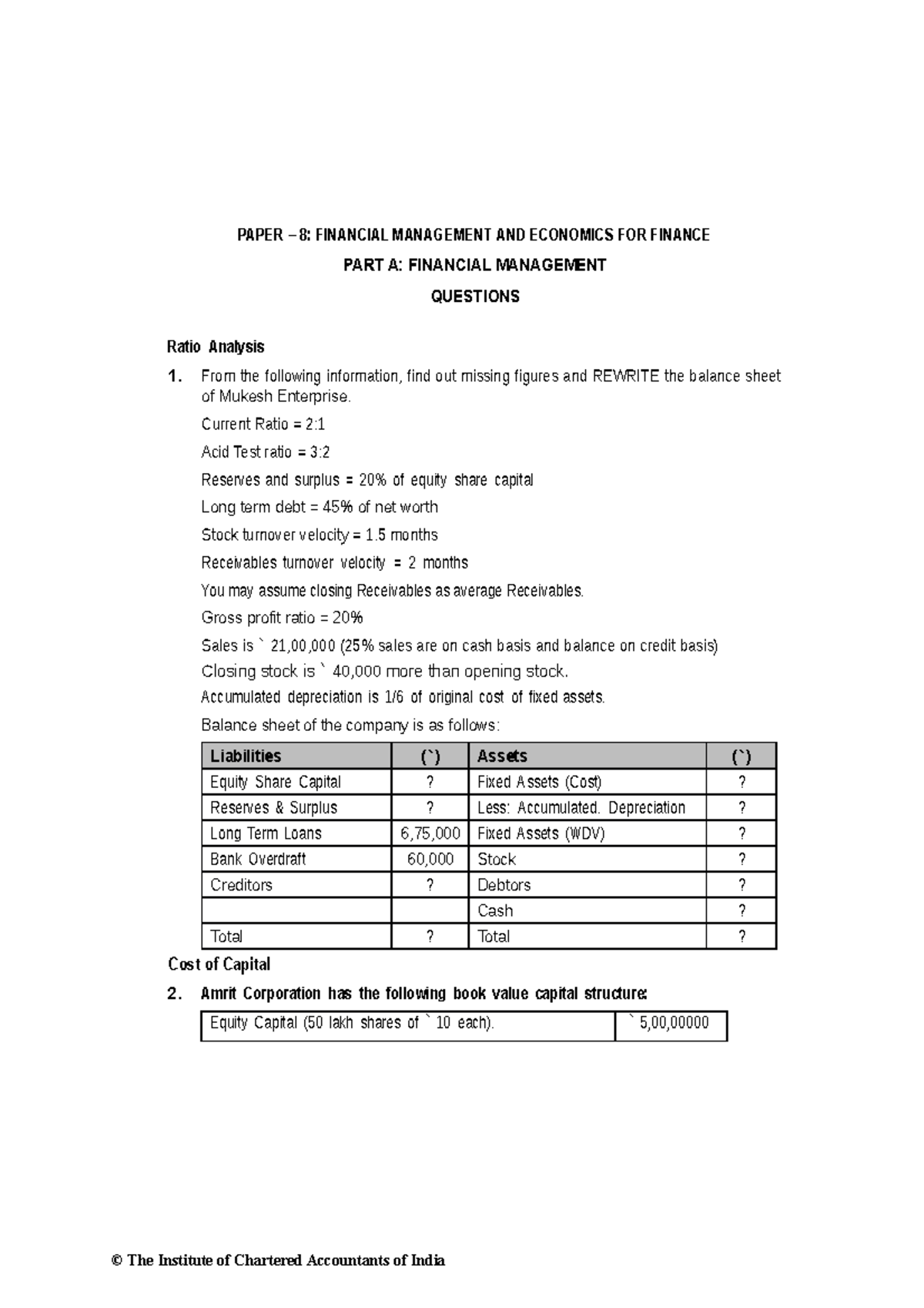 ICAI RTP CFmmmmmmm - © The Institute of Chartered Accountants of India ...