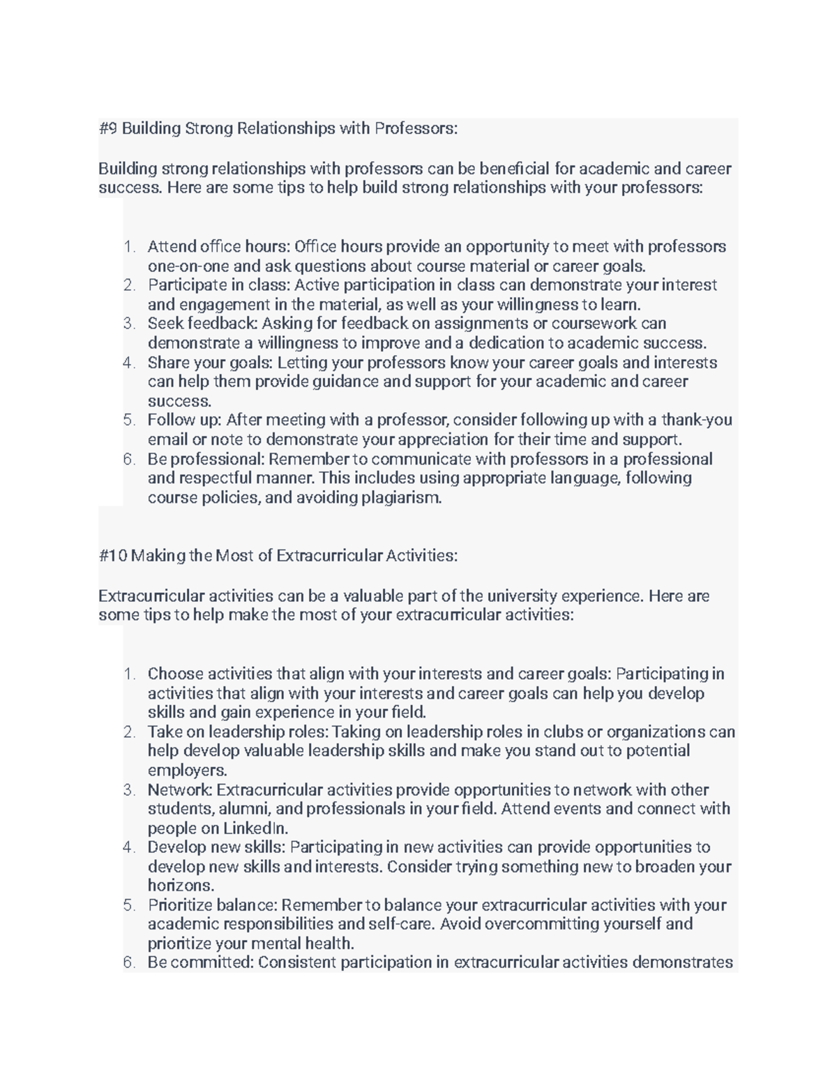 University Experience 9-10 - #9 Building Strong Relationships with ...