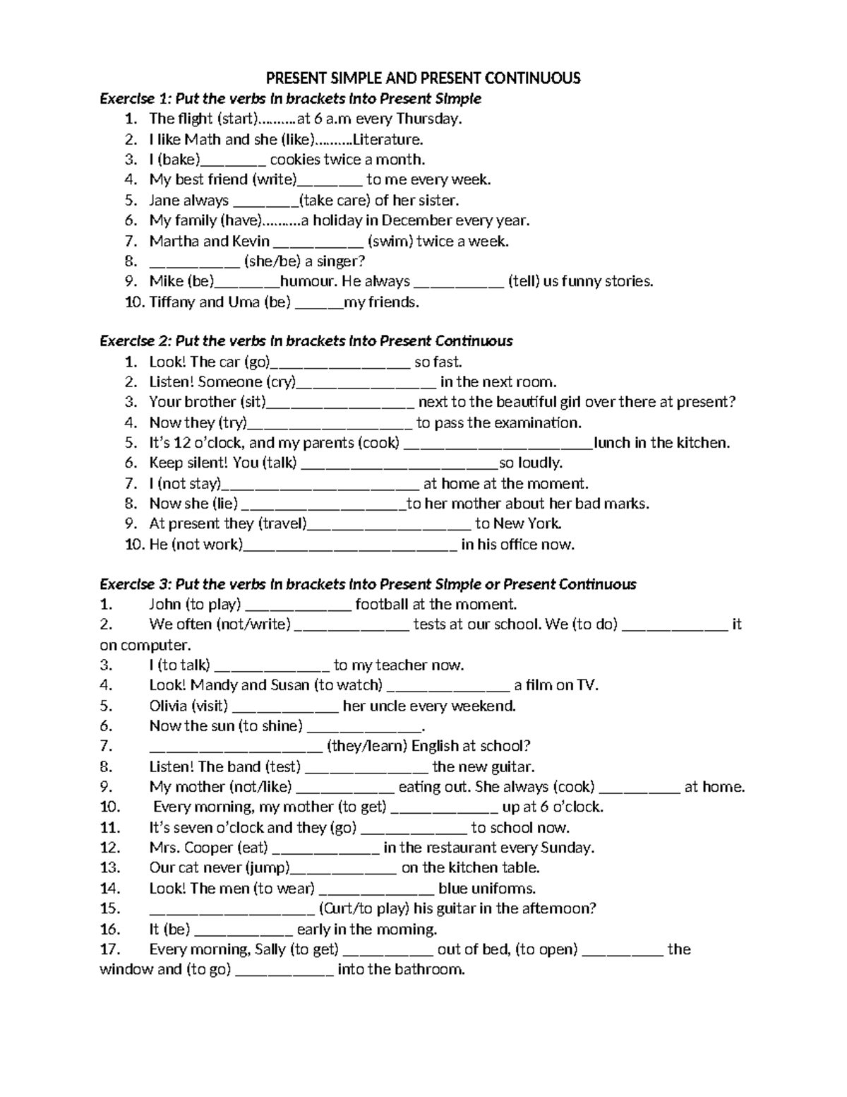 Present simple and present continuous 05 - PRESENT SIMPLE AND PRESENT ...