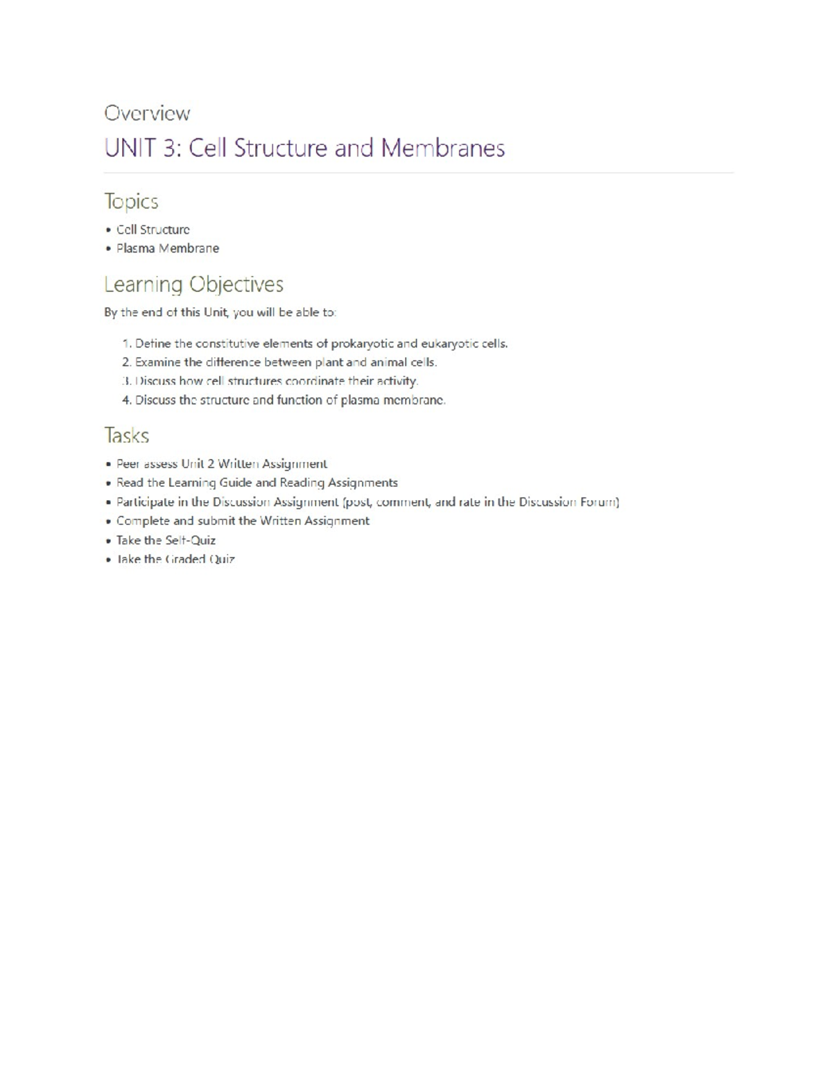 Biol 1121 Learning Guide Unit 3 2022 - BIOL 1121 - Studocu