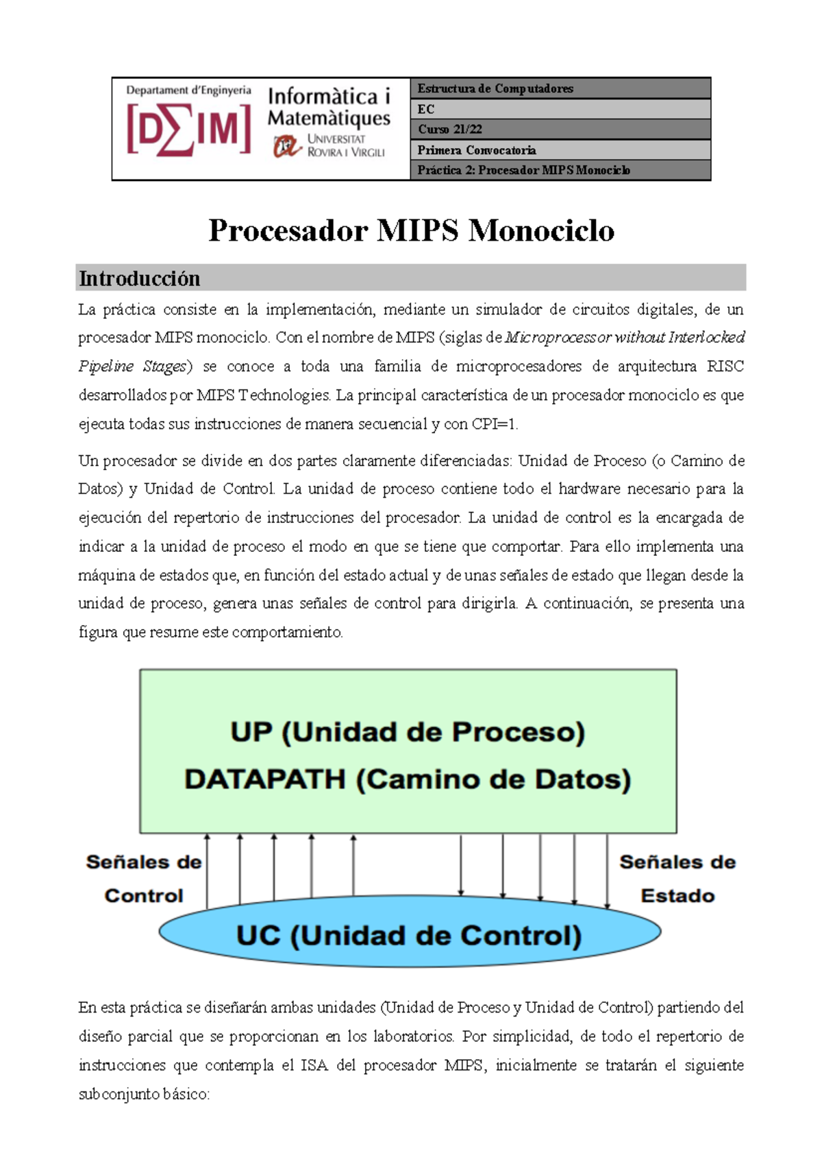 P2 - La implementación, mediante un simulador de circuitos digitales ...
