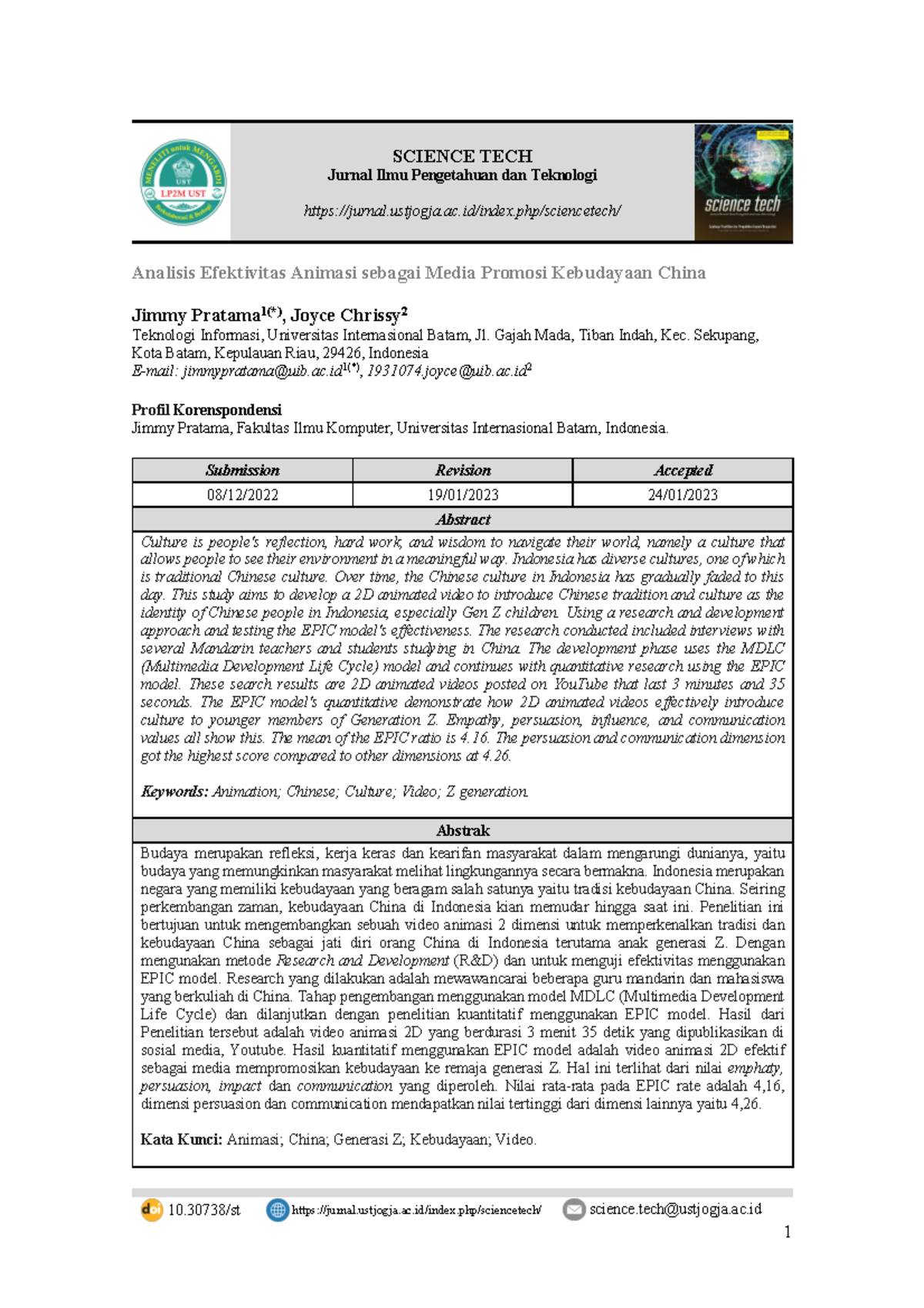 jurnal pengantar ilmu budaya - 10/st jurnal.ustjogja.ac/index.php/sciencetech/ science@ustjogja ...