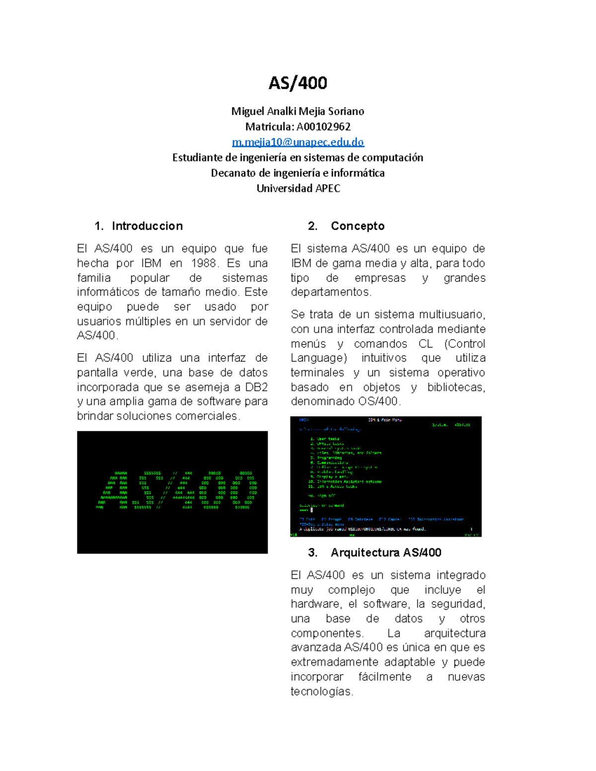 AS400 trabajo - Análisis crítico sobre el Plan Nacional de Banda Ancha - AS/ Miguel Analki Mejia ...