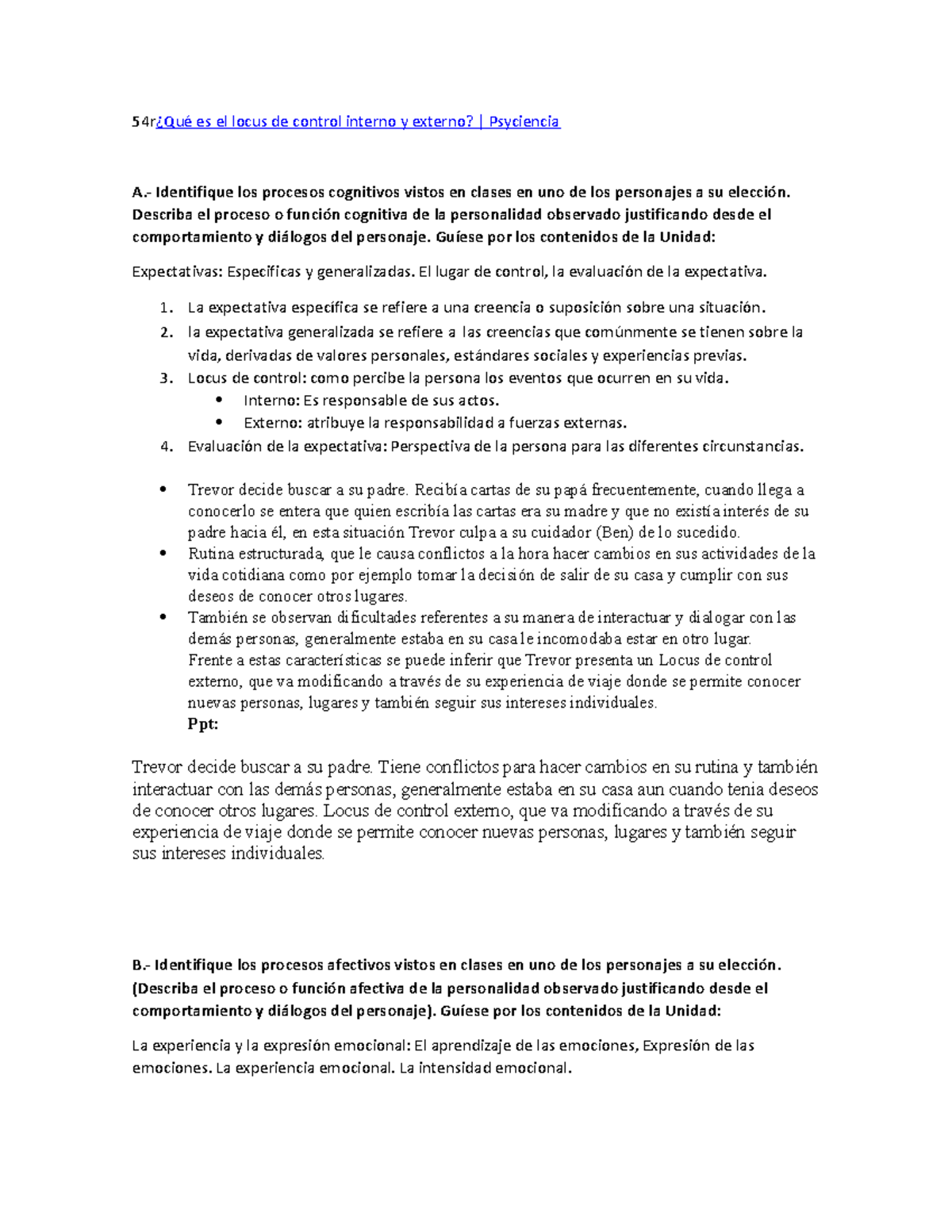 Psicologia de la personalidad - 54r¿Qué es el locus de control interno ...